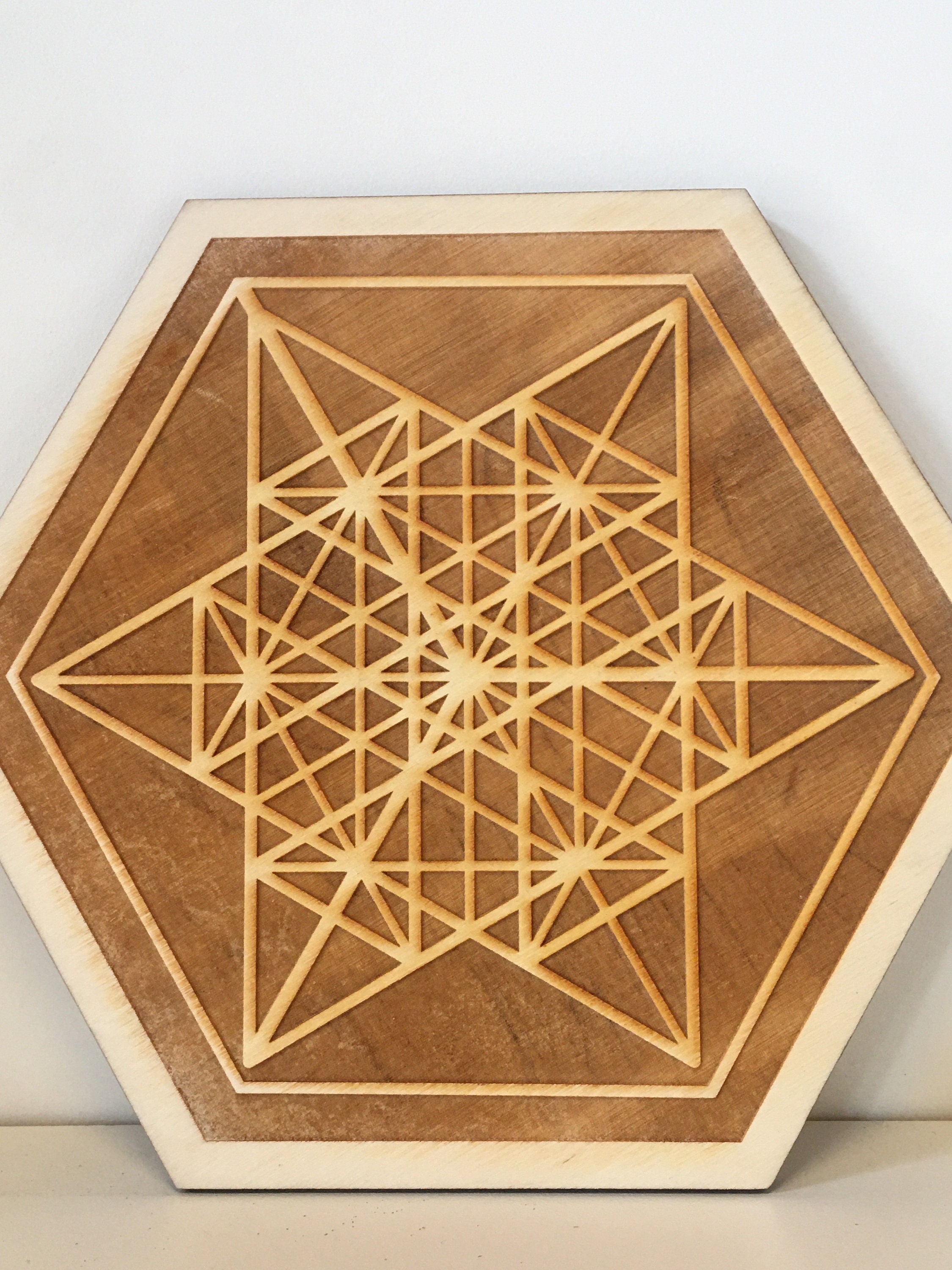Wooden Crystal Grid Sacred Geometry Altar Grid - Etsy