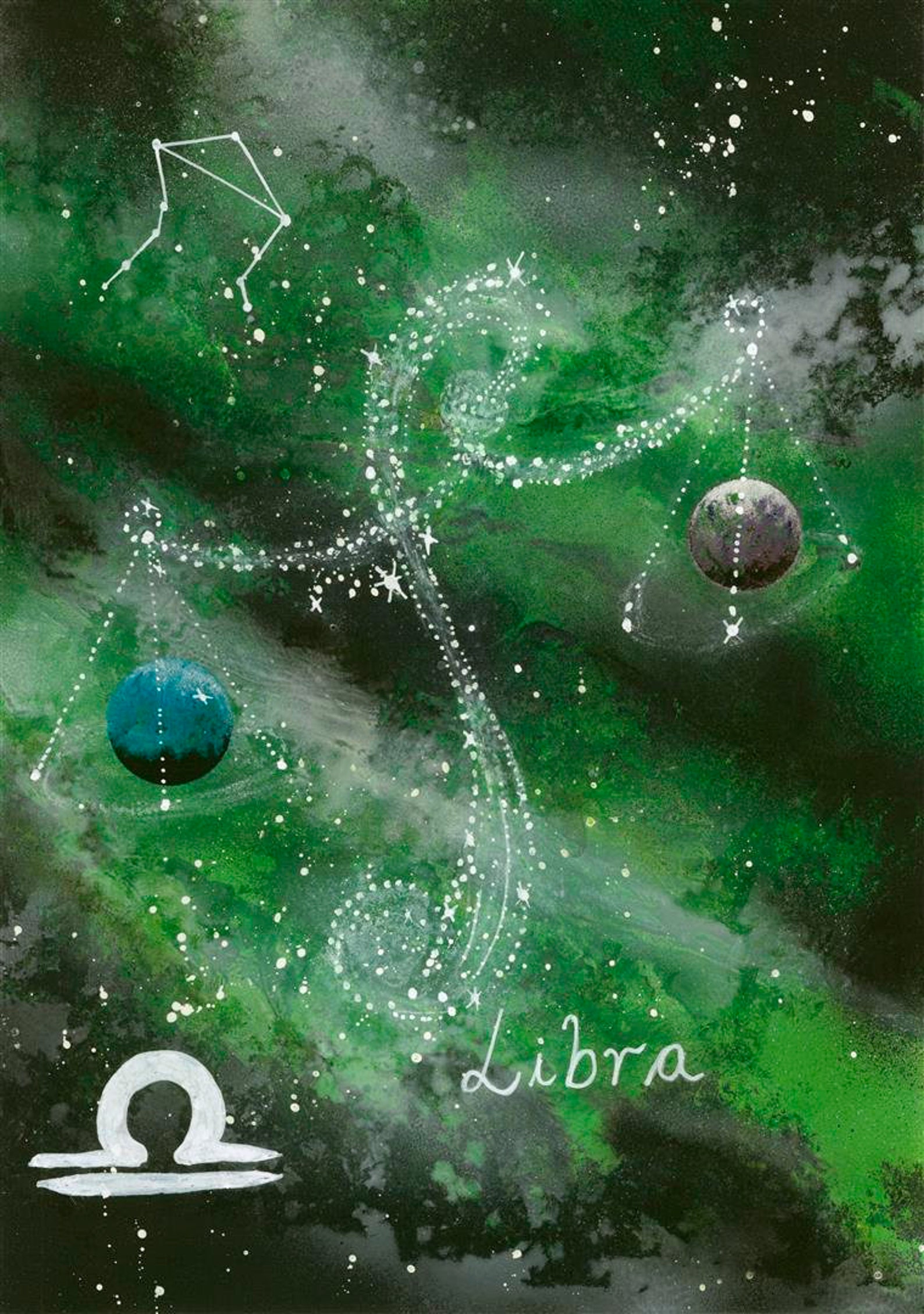 Libra Zodiac Art Print | Astrology Wall Decor | Libra Constellation ...