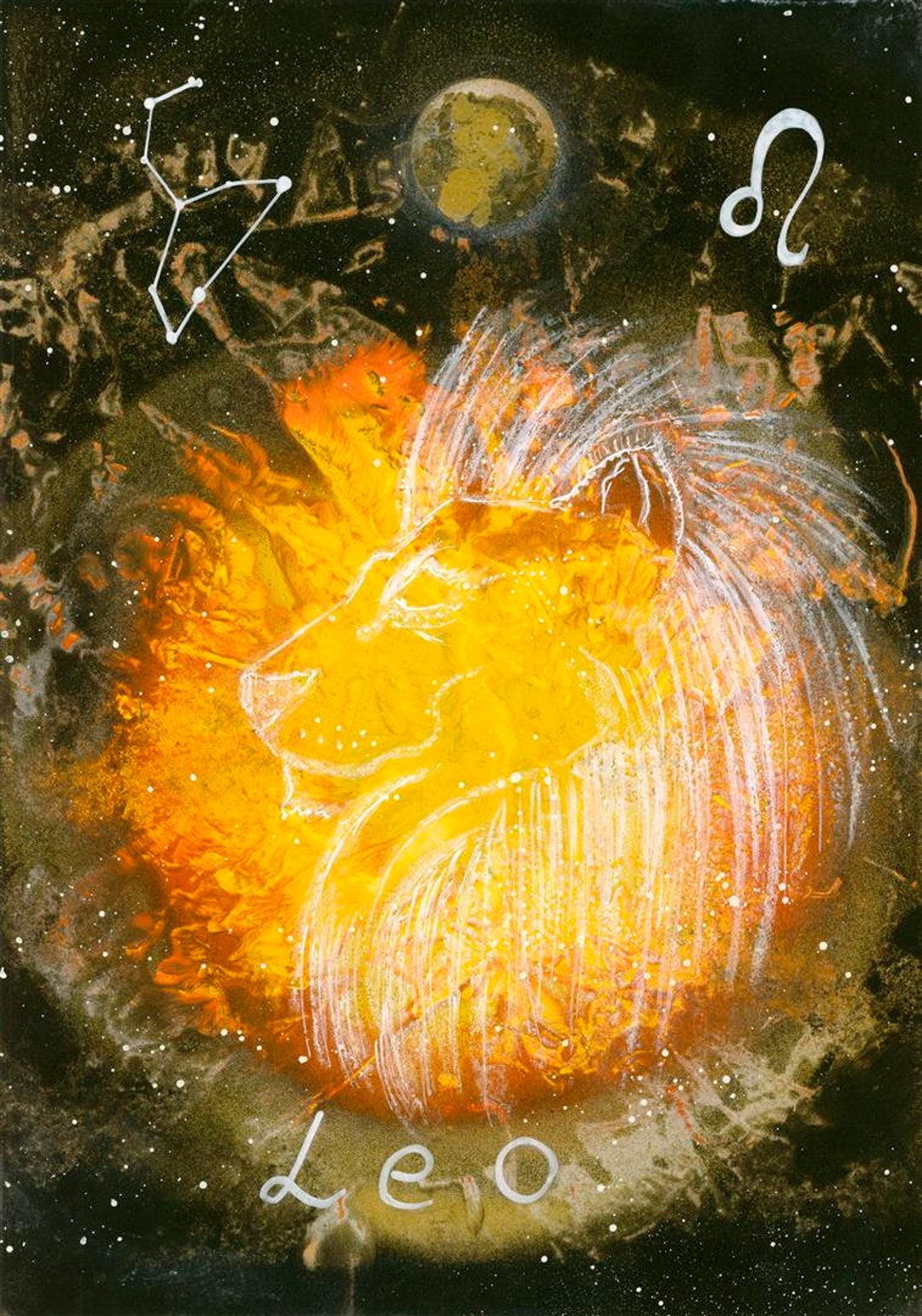 Zodiac, Leo, the Lion, Astronomy, Astrology Art, Zodiac Art Gifts ...