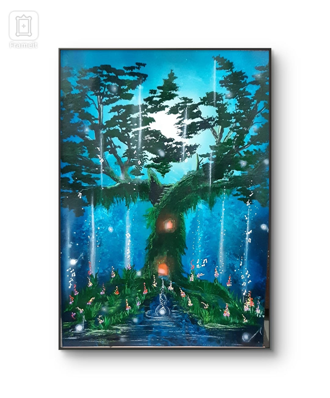 Fantasy Forest Wall Art - Enchanted Tree Painting - Magical Nature ...