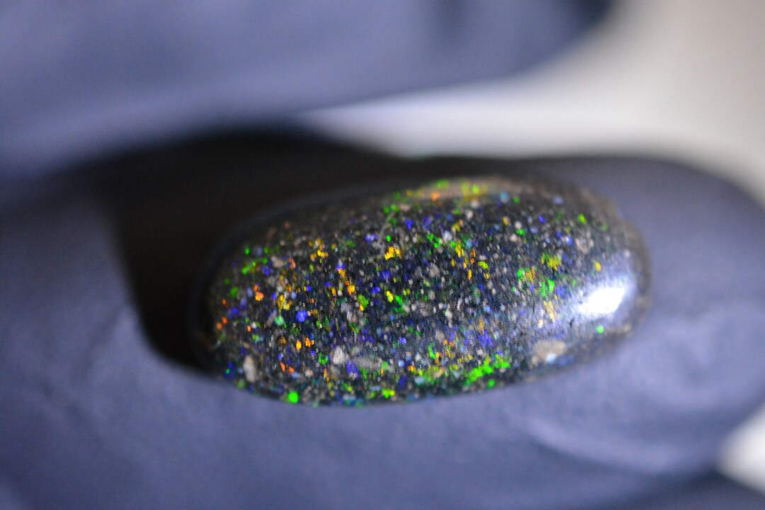 5 Carat Multicolor Honduras Black Basalt Matrix Opal Gemstone Ring ...
