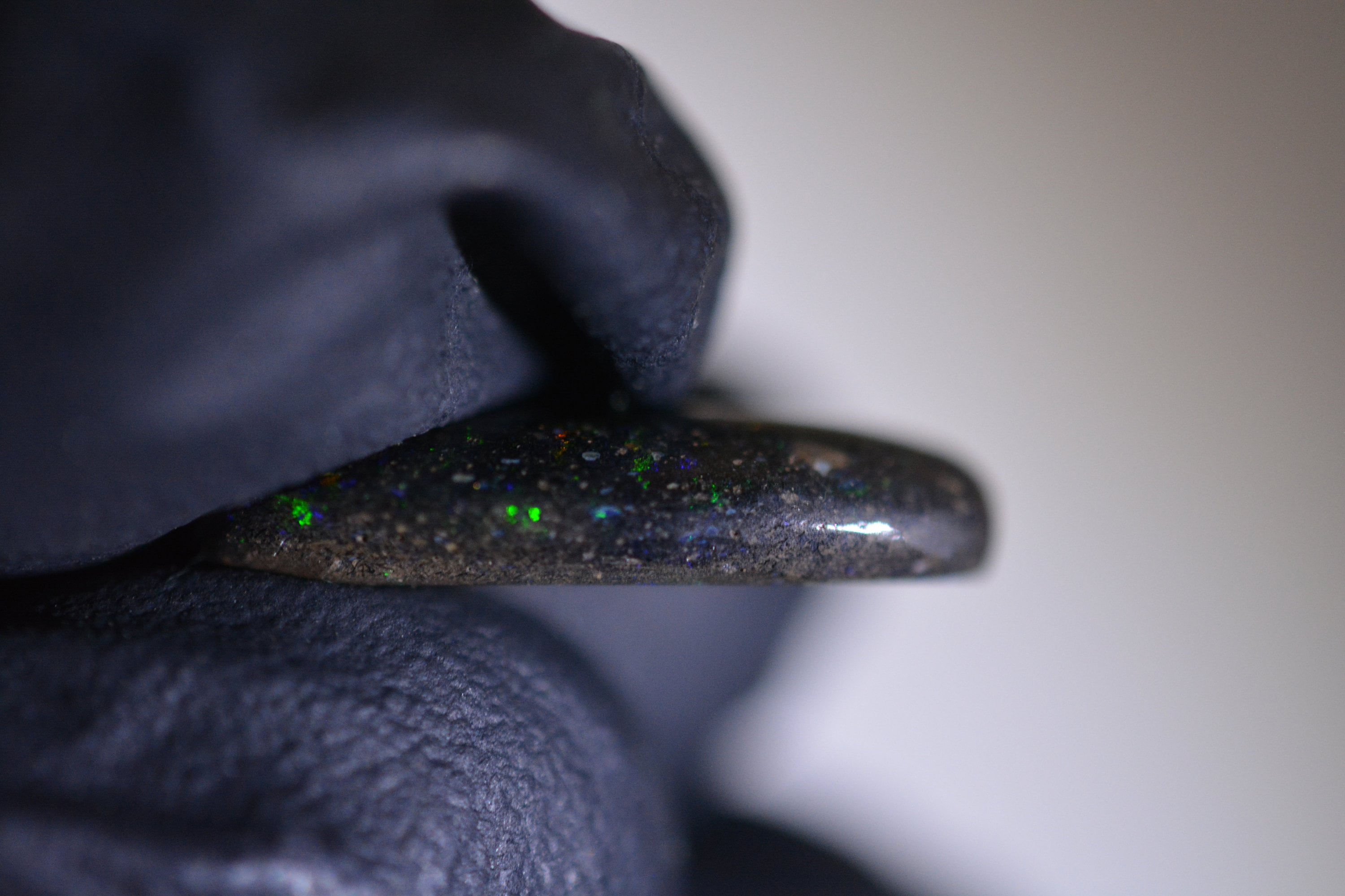 5 Carat Multicolor Honduras Black Basalt Matrix Opal Gemstone Ring ...