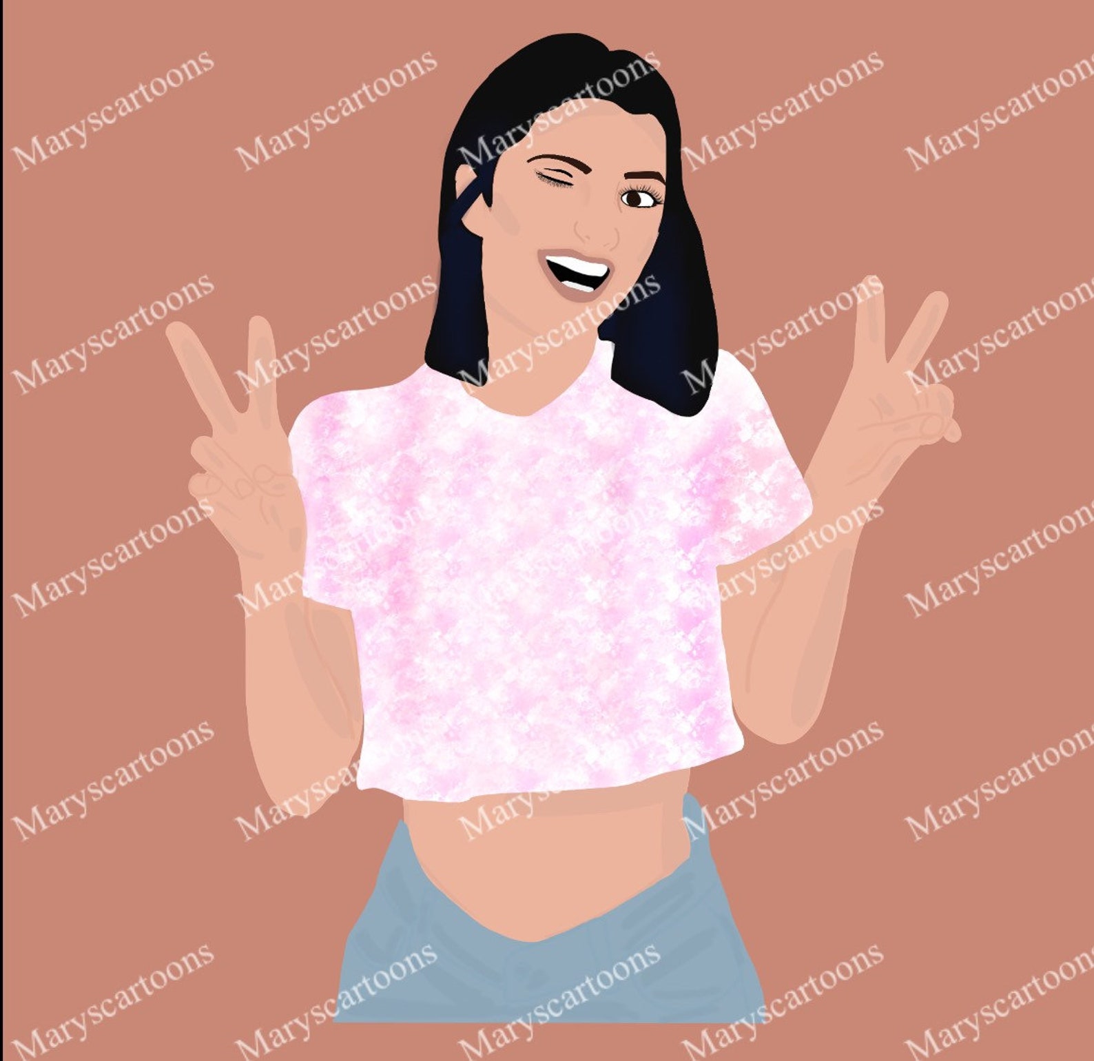 Tiktok cartoons Charli Damelio cartoon Addison Rae Cartoon | Etsy