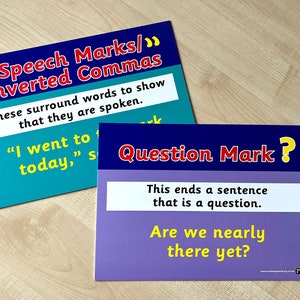 17 Literacy English Punctuation Posters Pack for School Home Childrens ...