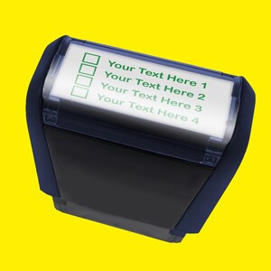 1 Personalised Custom Text 4 Tick Boxes Wording Marking Stamper Choice ...