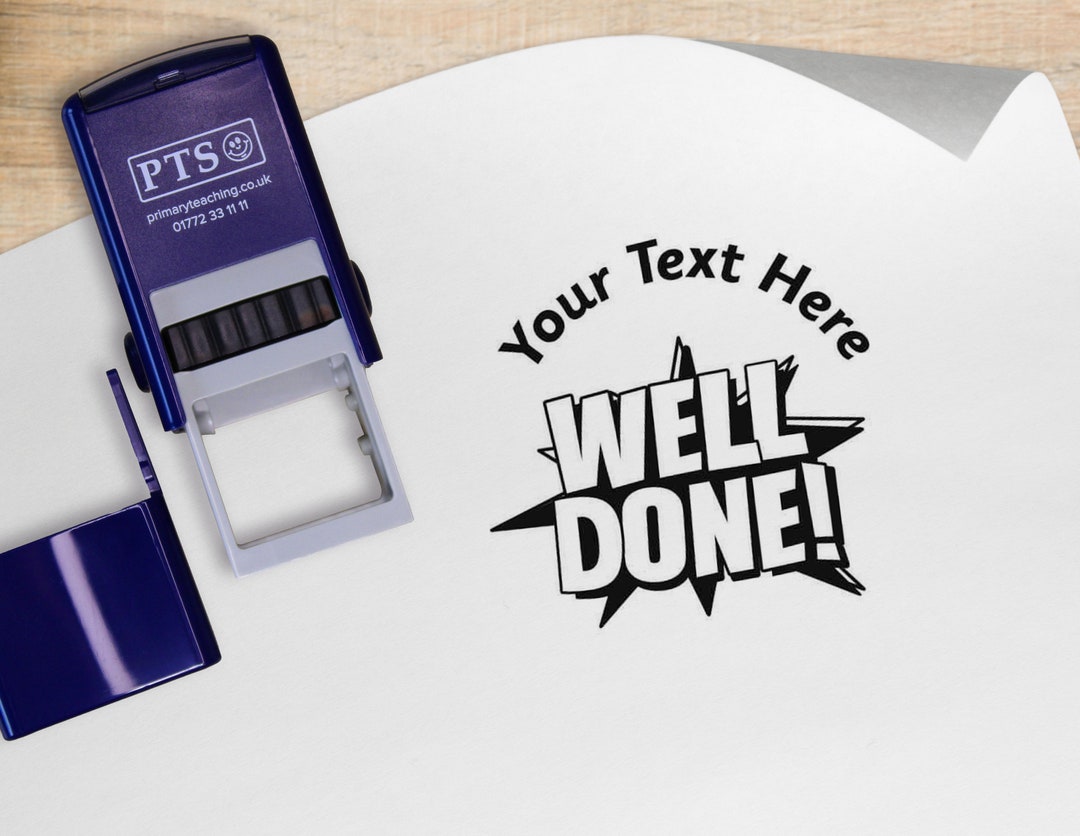 Personalised Well Done Teacher Stamp - Custom School Marking (25mm ...