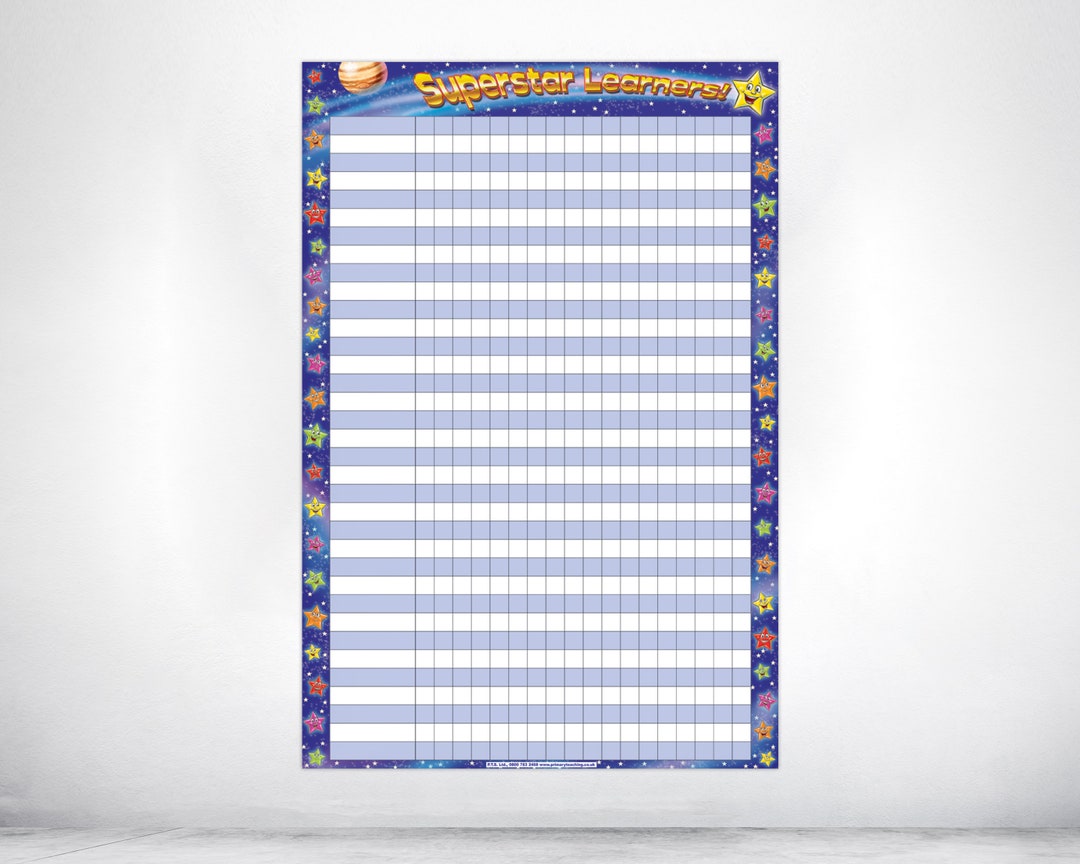 1 Superstar Learner Sticker Collector Chart Poster Classroom Display ...