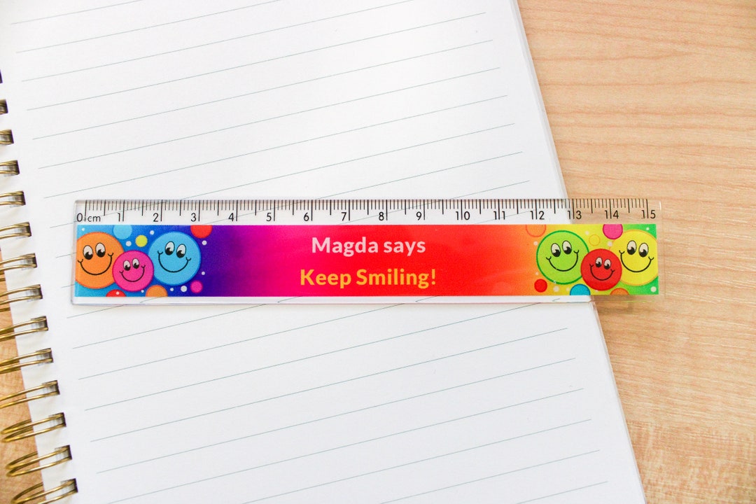 Personalised Smiley Faces Children's Pupils Stationery Ruler 15CM ...