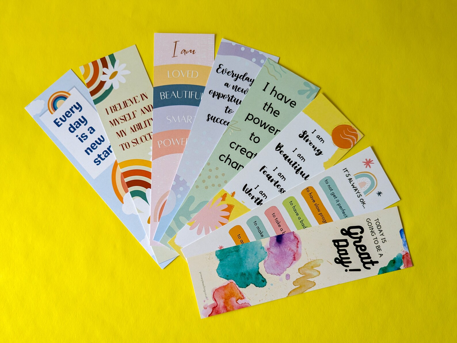 Positive Affirmation Bookmarks - 8 Bookmarks - 59 X 210mm - Etsy