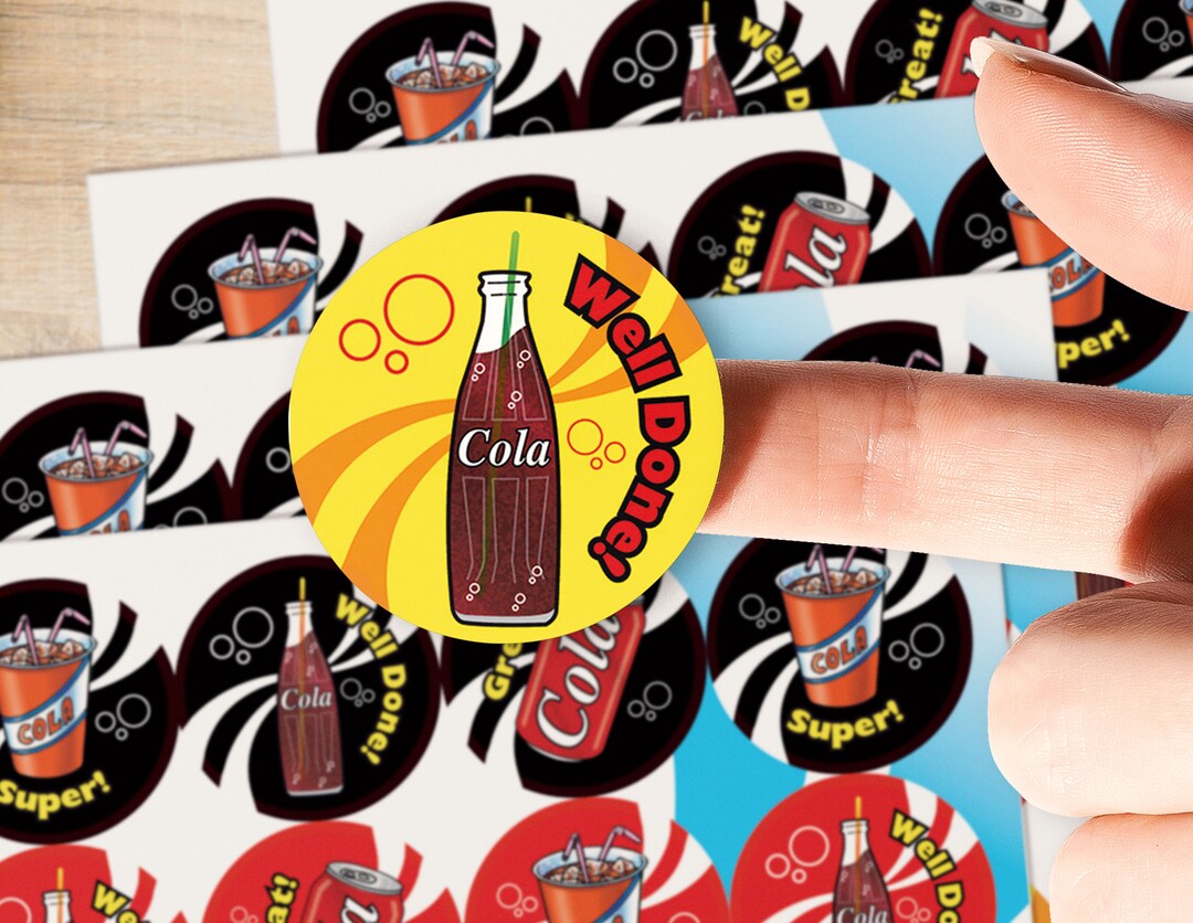 100 Cola Scented Reward Stickers - Smelly Motivational School Teacher ...