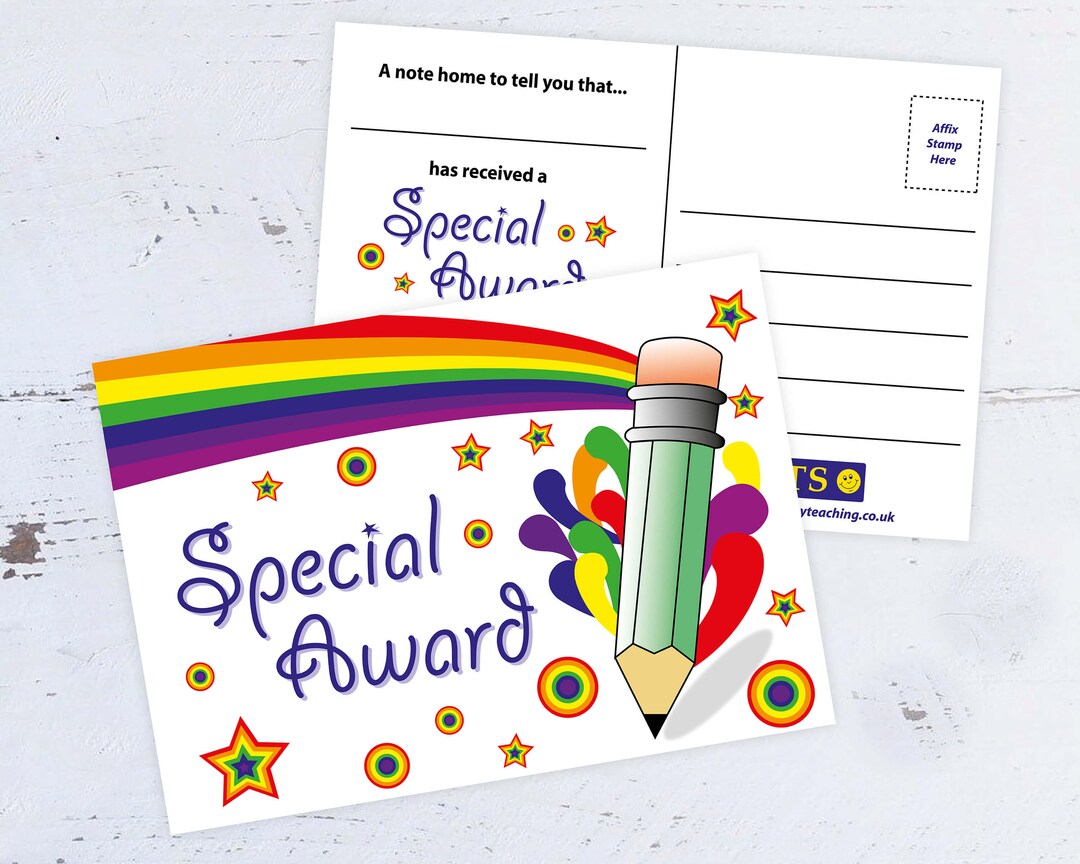 20 Special Award Postcards Rewards for School Home Teacher - Etsy