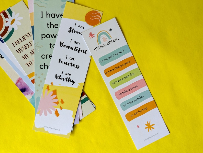 Positive Affirmation Bookmarks - 8 Bookmarks - 59 X 210mm - Etsy