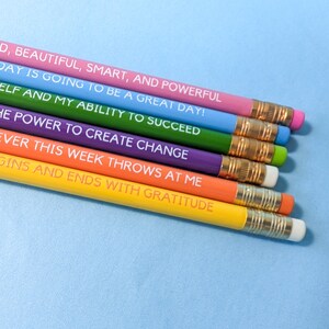 Positive Affirmation Pencil Set 6 HB Pencils Multi-coloured - Etsy