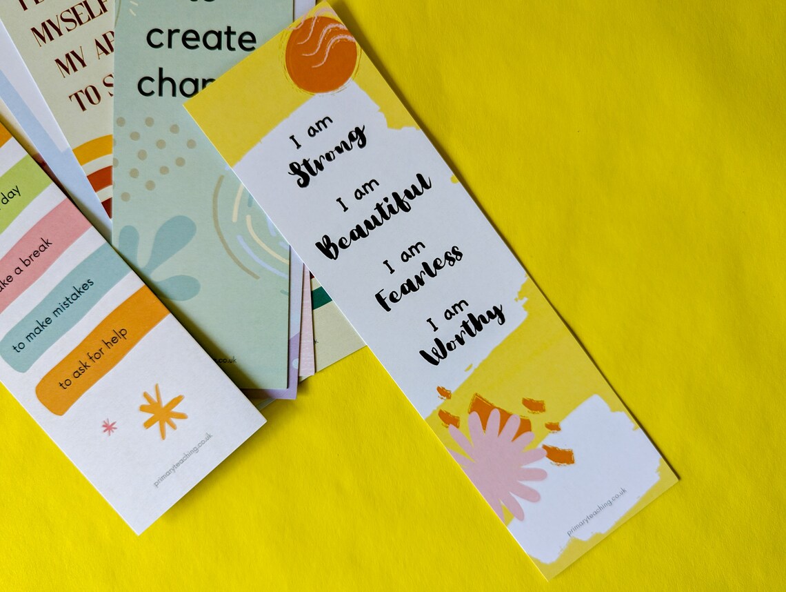 Positive Affirmation Bookmarks - 8 Bookmarks - 59 X 210mm - Etsy