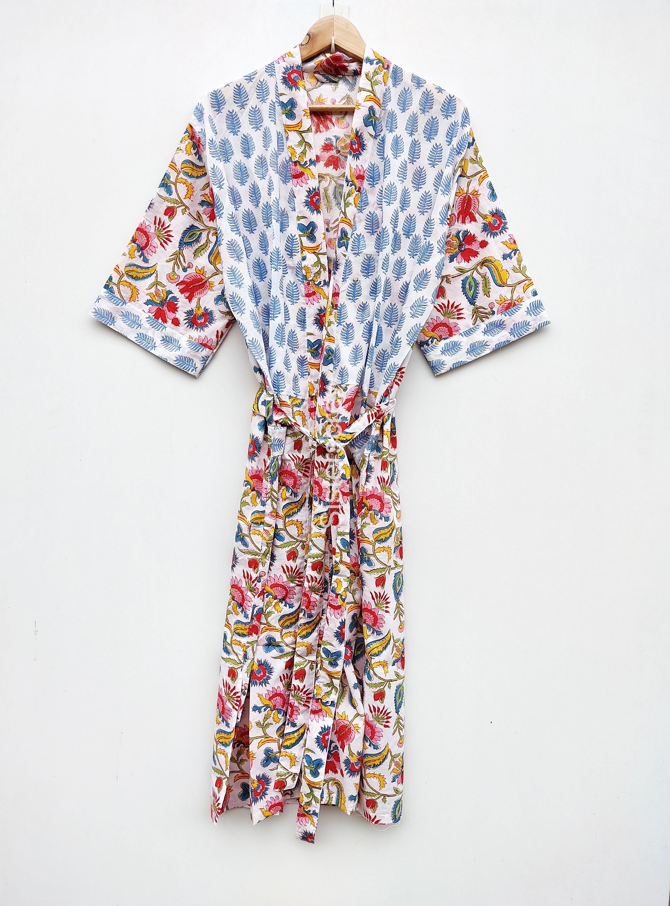 EXPRESS SHIPPING Patchwork Hand Block Print Cotton Kimono | Etsy