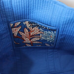 Handmade Kantha Quilted Tote Shopping Bag, Floral Print Cotton Market ...