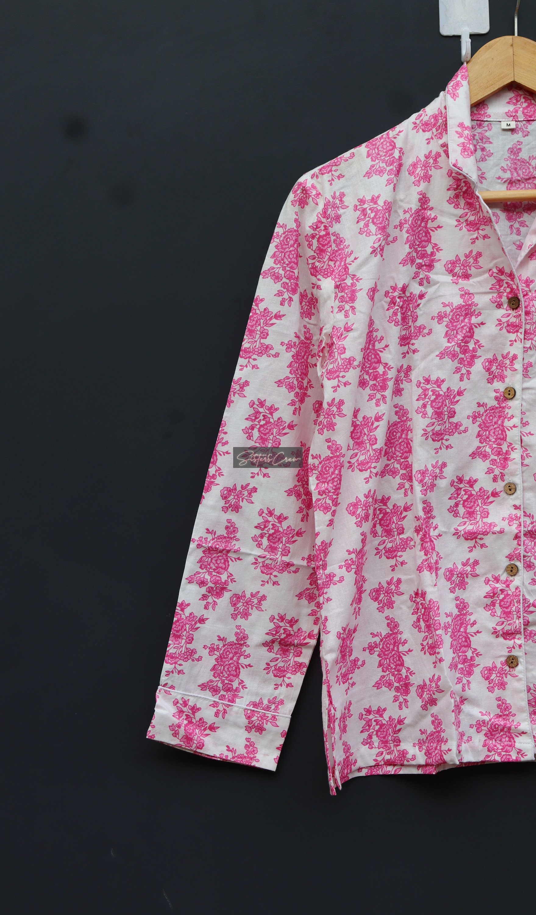 Floral Print Pajamas Hand Print Pure Cotton Pjs Pajamas Set - Etsy