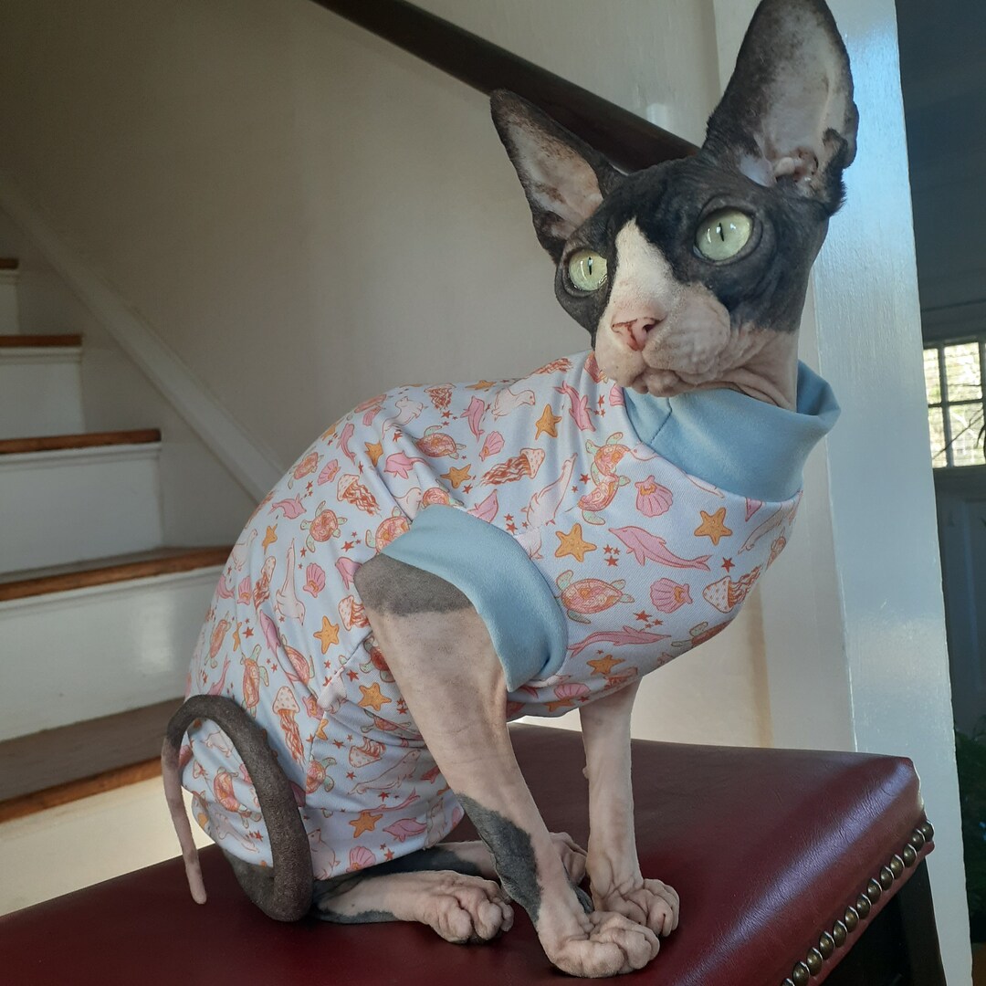 Last One!! Ocean Friends - Sphynx Cat Clothes - Hairless Cat Shirt ...