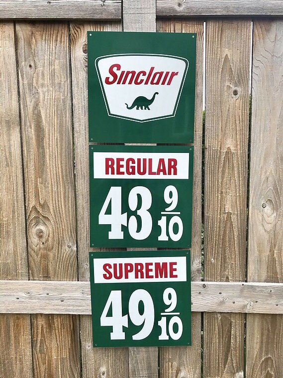 Sinclair Regular & Supreme 3 Piece Sign - Etsy