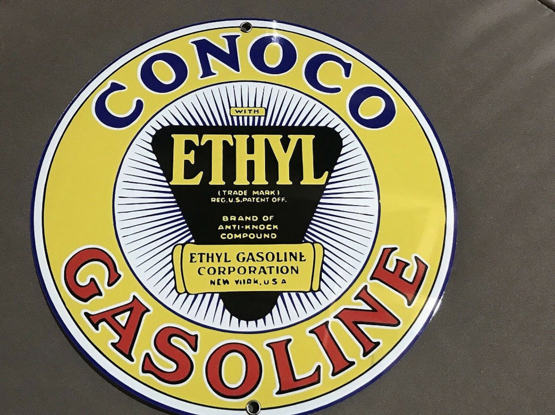 Conoco Ethyl Gasoline Vintage Style Sign - Etsy