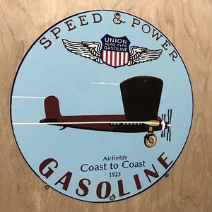 Union Gasoline Speed & Power Aviation Sign - Etsy