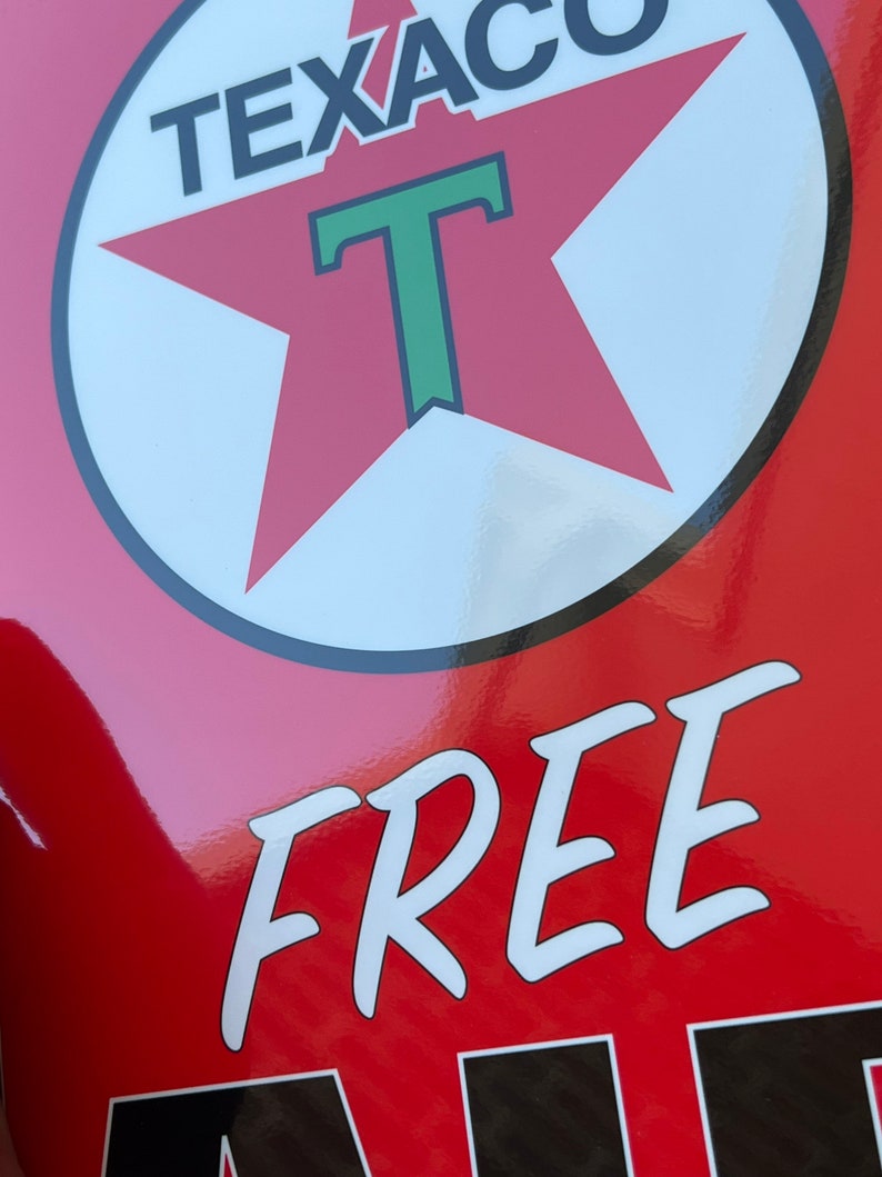 Texaco Free Air Gasoline Heavy Steel Vintage Style Metal Sign - Etsy
