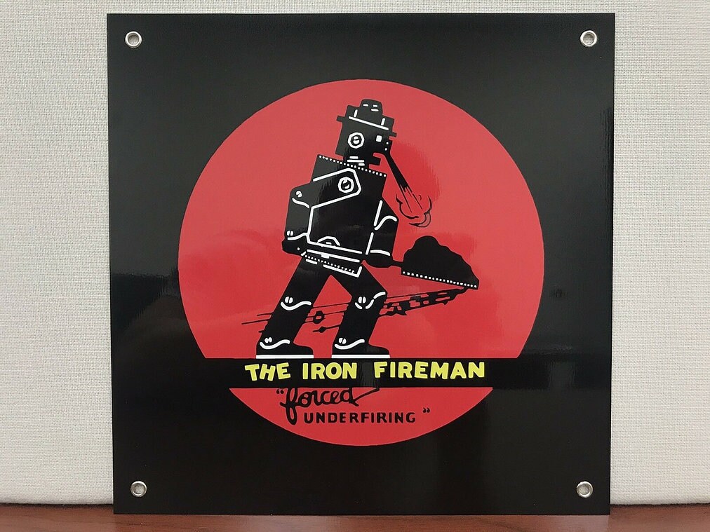 The Iron Fireman Reproduction Sign - Etsy