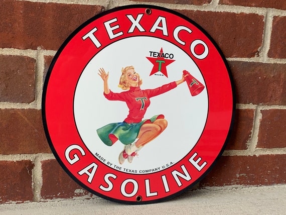 Texaco Gasoline Vintage Style Advertising Sign Oil and Gas | Etsy