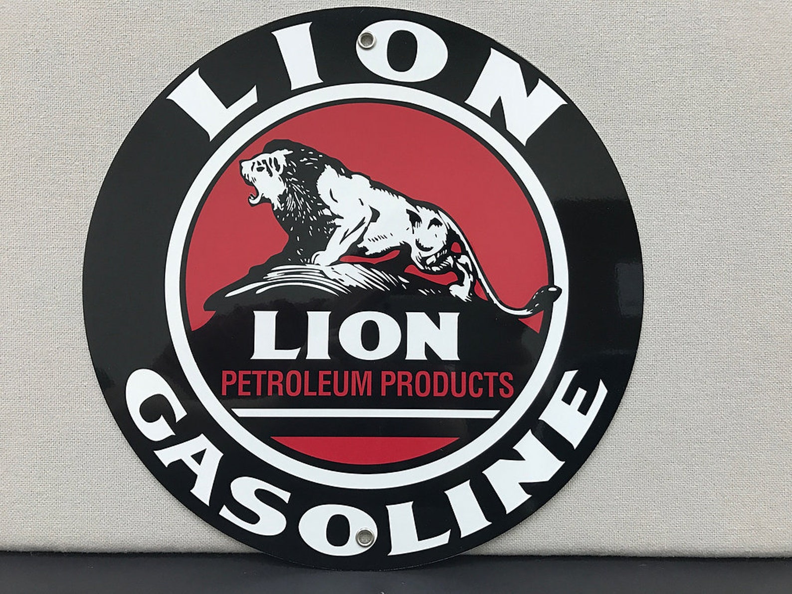 Lion Gasoline Reproduction Sign - Etsy UK