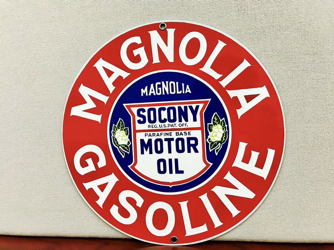 Magnolia Gasoline Socony Oil Sign - Etsy