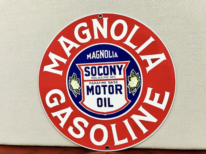 Magnolia Gasoline Socony Oil Sign - Etsy