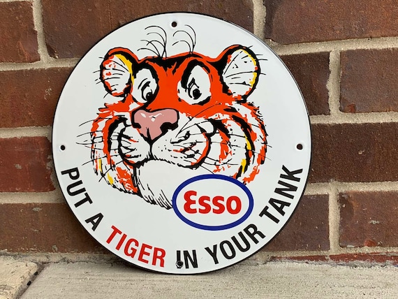 Esso Put A Tiger in Your Tank Vintage Style Porcelain Sign | Etsy