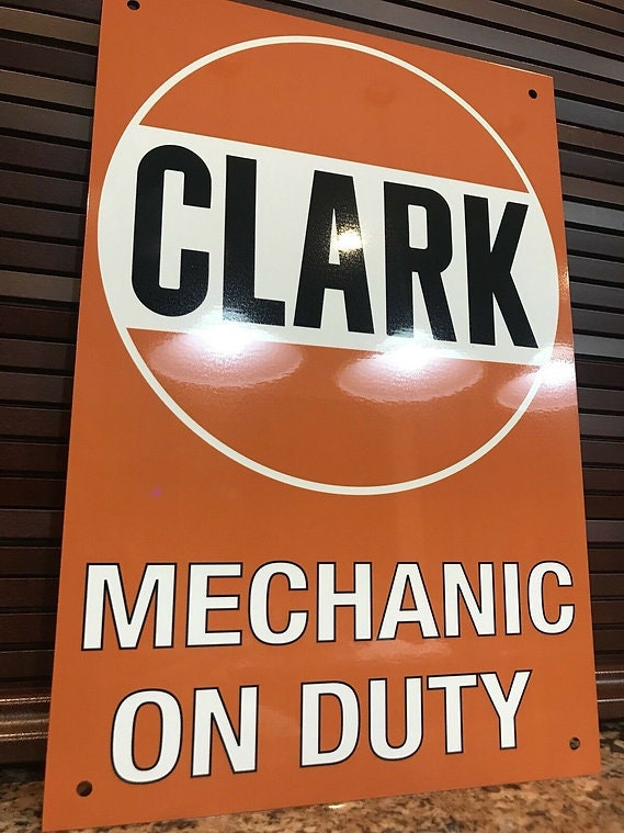 Clark Mechanic On Duty Vintage Sign | Etsy