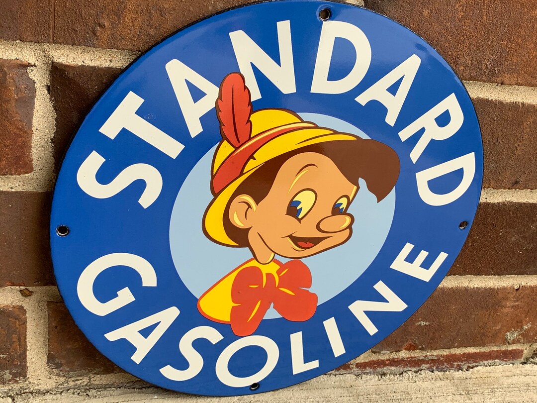 Oil Gasoline Vintage Style Porcelain Enamel Sign - Etsy
