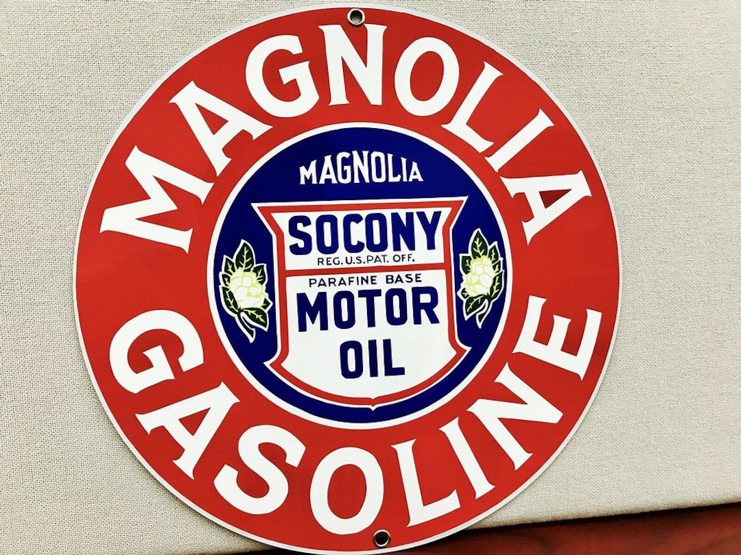 Magnolia Gasoline Socony Oil Sign - Etsy