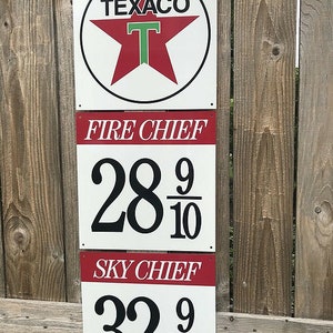 Texaco Fire & Sky Chief - 3 Piece Sign - Etsy