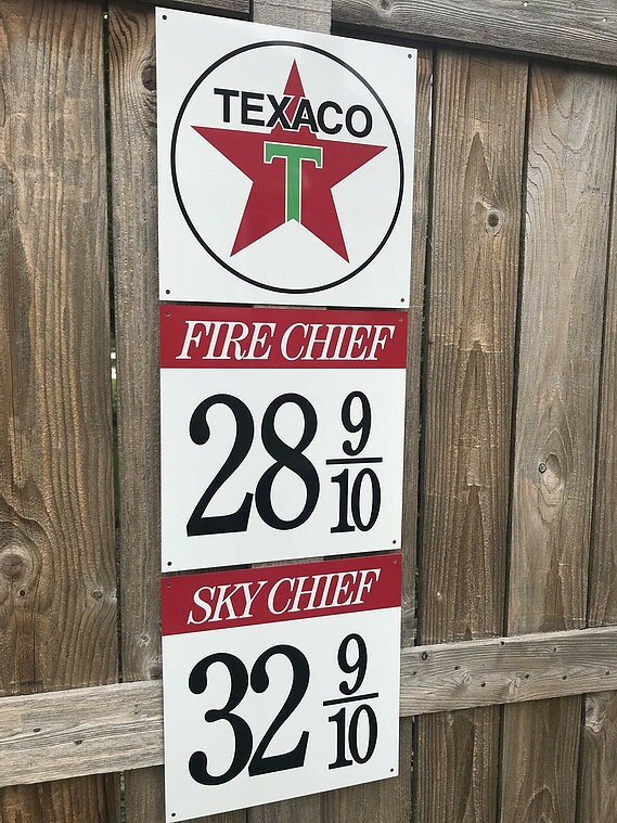Texaco Fire & Sky Chief 3 Piece Sign - Etsy