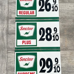 Sinclair Gasoline With 1960s Prices - 3 Piece Sign - Etsy