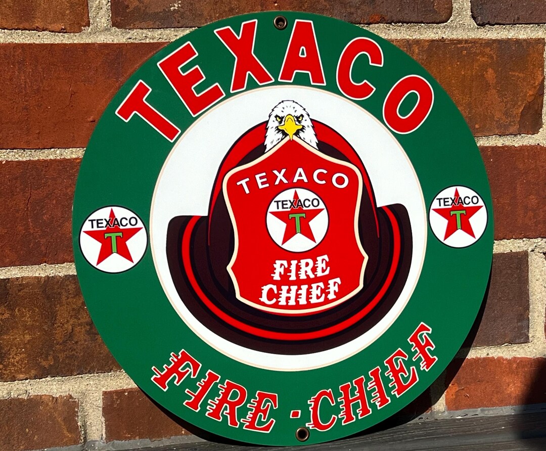 Texaco Fire Chief Gasoline Metal Sign - Etsy