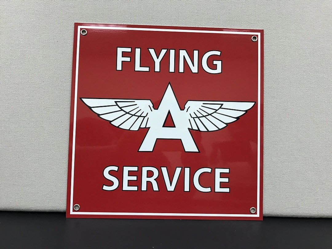 Flying A Aviation Service Red Reproduction Sign - Etsy