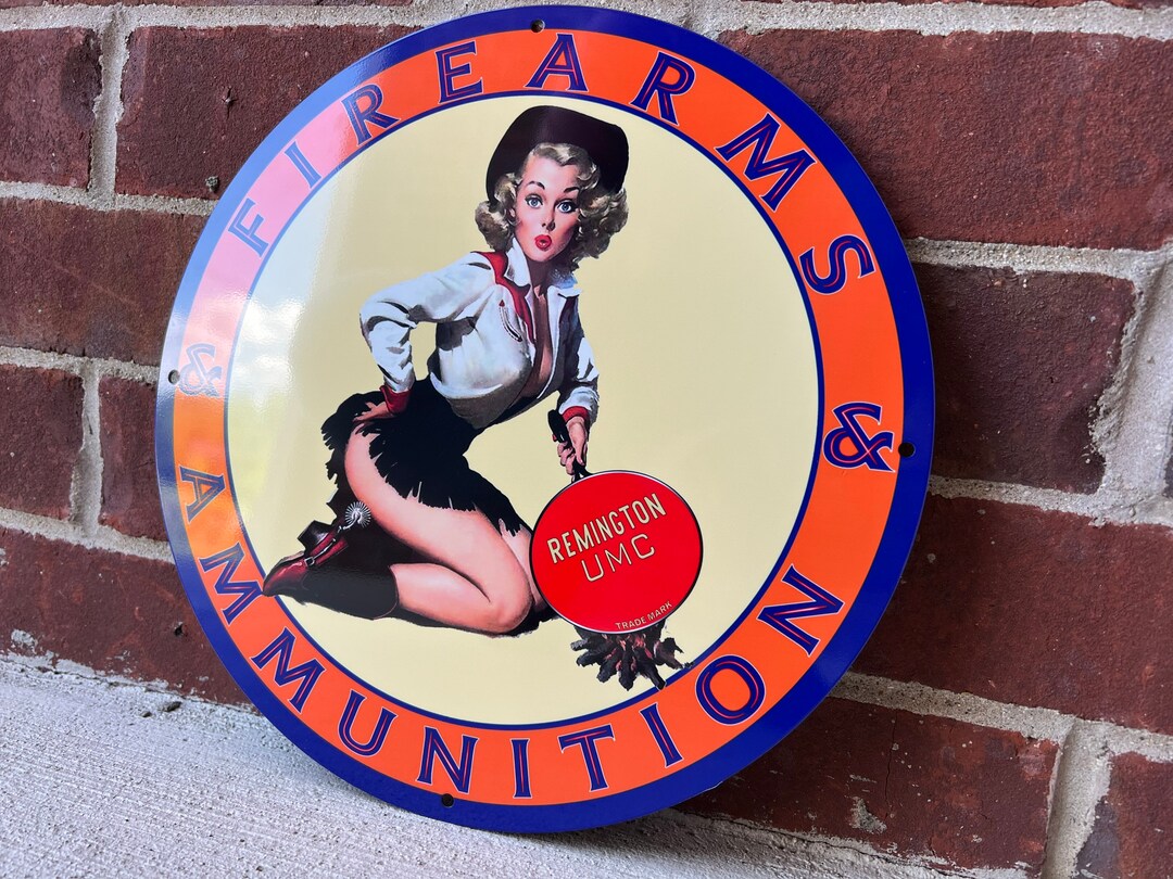 Remington UMC Firearms Ammunition Heavy Steel Vintage Style Metal Sign ...