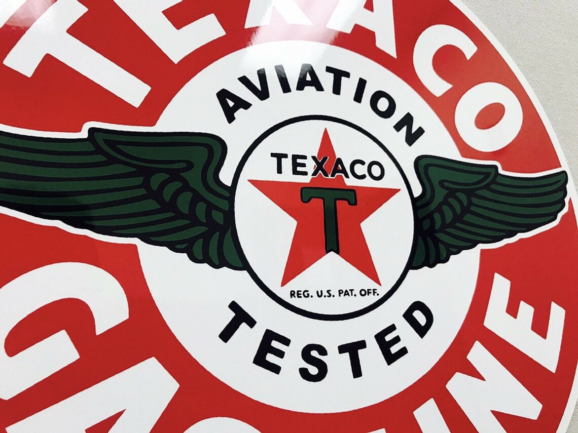 Texaco Aviation Gasoline Sign - Etsy