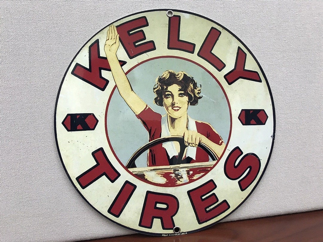 Kelly Tires Weathered Garage Vintage Style Round Metal Sign - Etsy