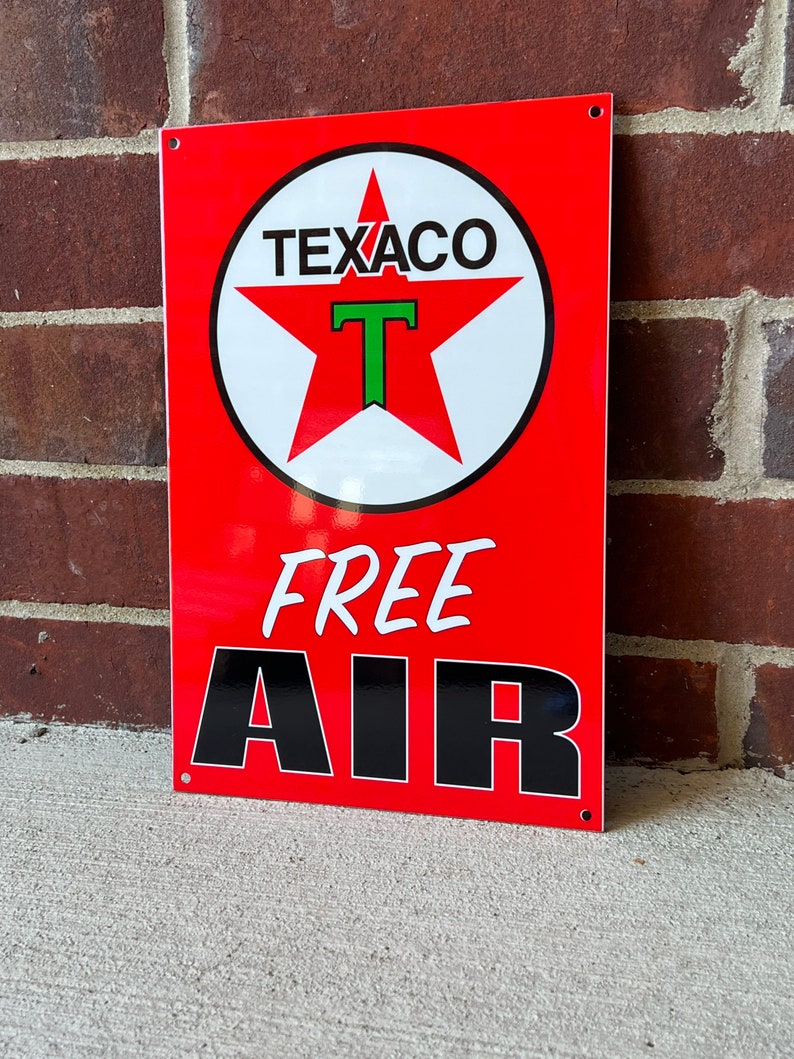 Texaco Free Air Gasoline Heavy Steel Vintage Style Metal Sign - Etsy
