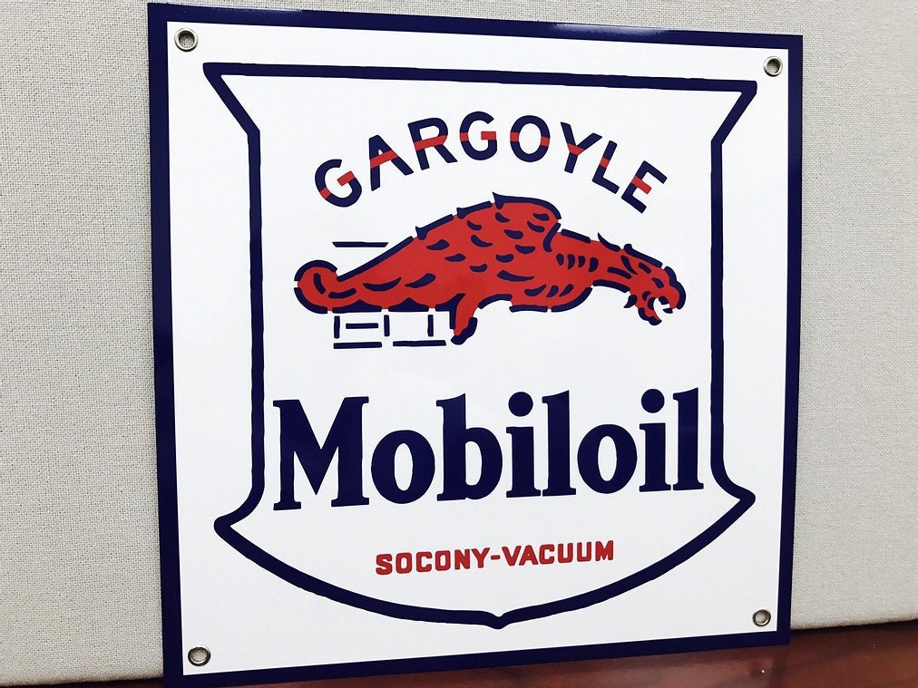 Mobiloil Gargoyle Reproduction Sign - Etsy New Zealand