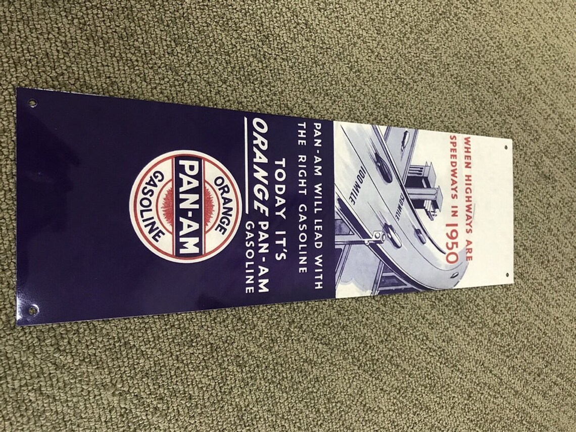 Pan Am Gasoline Vintage Style Advertising Sign - Etsy