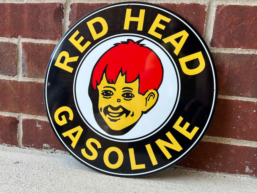 Red Head Gasoline Heavy Steel Vintage Style Metal Sign - Etsy