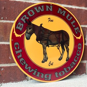 Brown Mule Chewing Tobacco Heavy Steel Vintage Style Metal Sign - Etsy