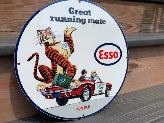 Esso Tiger Heavy Steel Vintage Style Metal Sign - Etsy