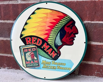 Red Man Tobacco Sign - Etsy